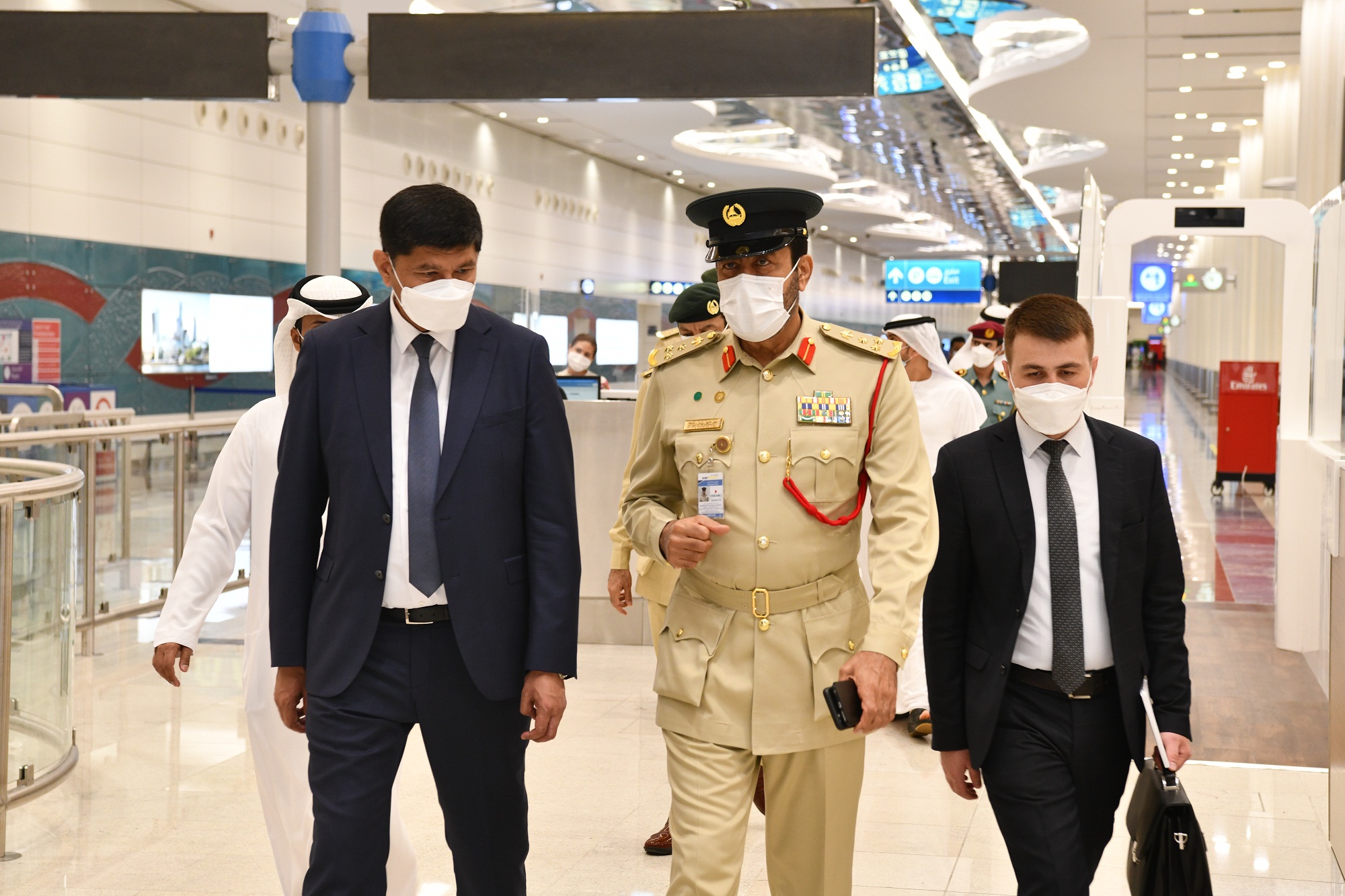 Uzbekistan Delegation visits Dubai Police Airport Security and 901