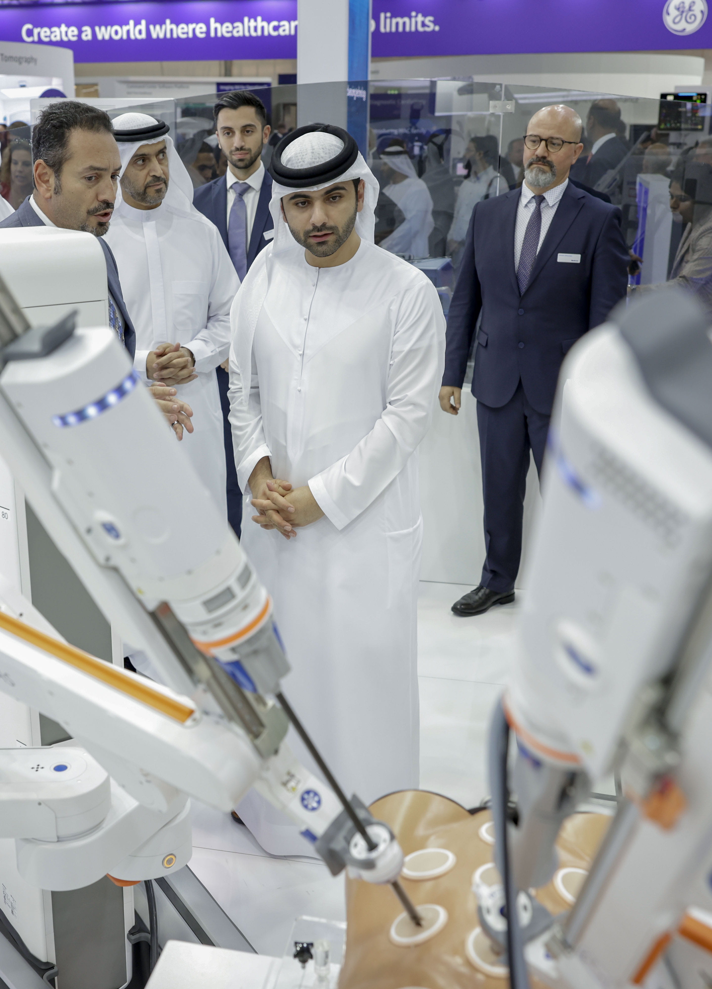 Mansoor bin Mohammed tours Arab Health Exhibition and Congress 2023