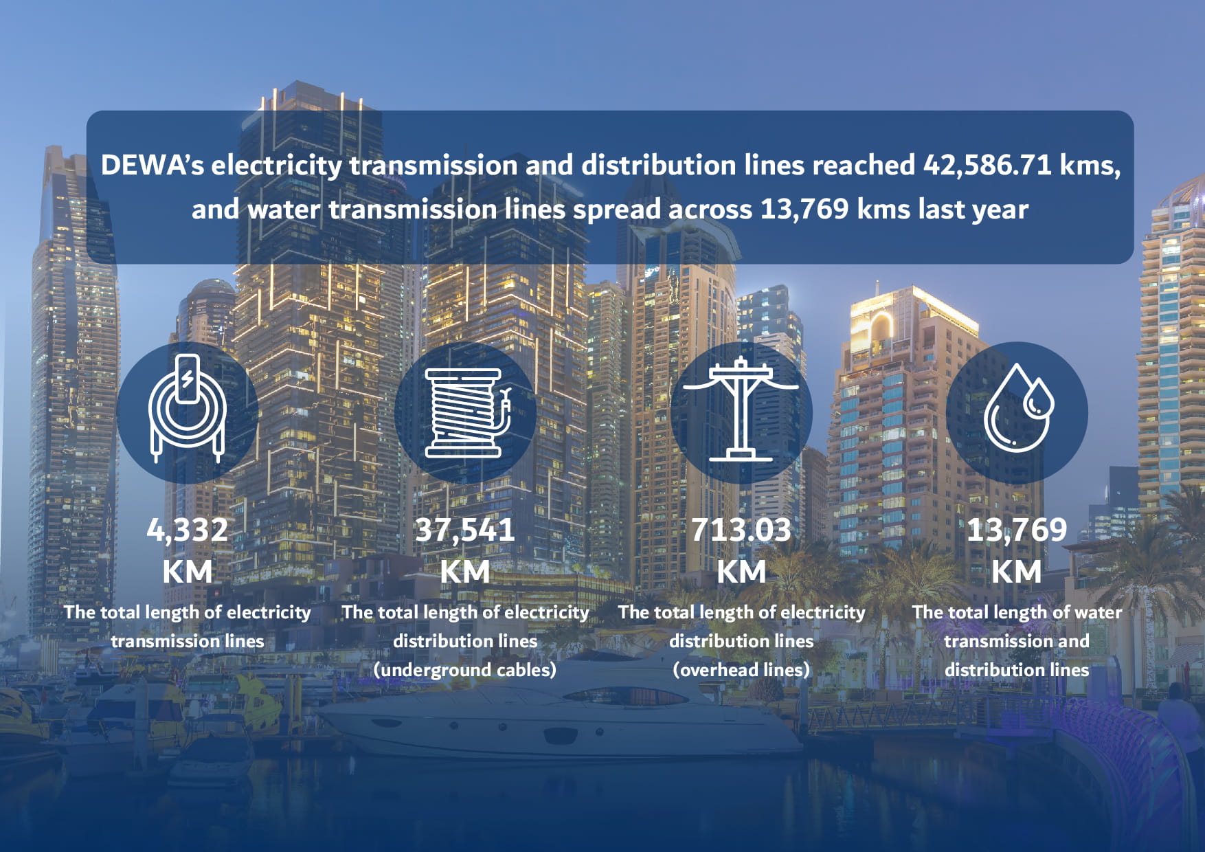 DEWA’s electricity transmission and distribution lines in 2022