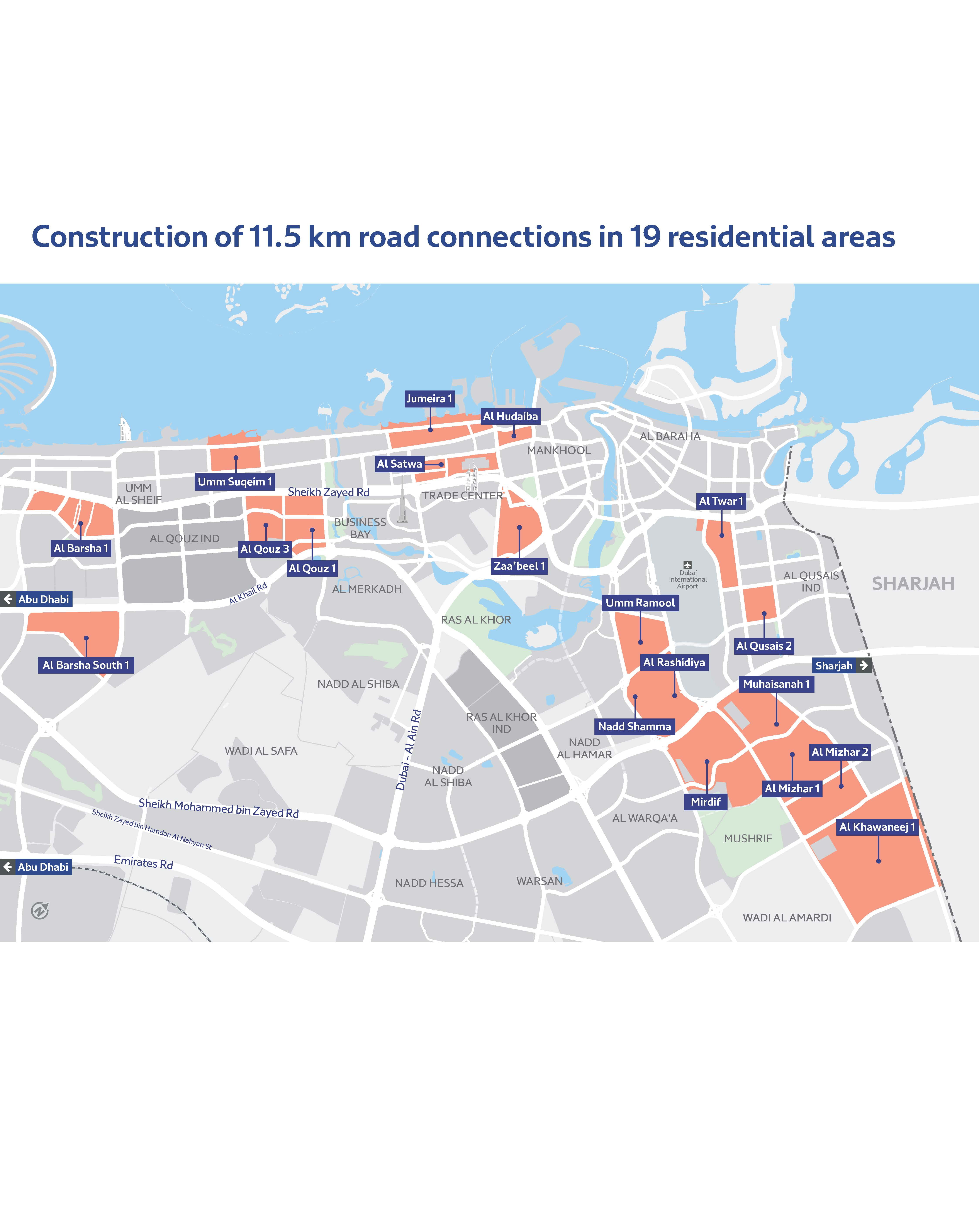 RTA begins construction of 11.5 km road connections in 19 residential areas